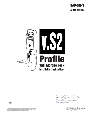 Assa Abloy Sargent V.S2 Installation Instructions Manual | Manualzz