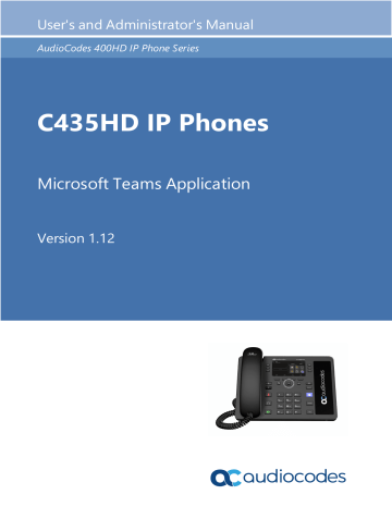 AudioCodes C435HD User's And Administrator's Manual | Manualzz