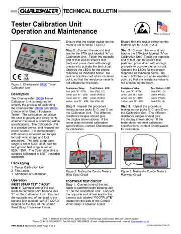 CharlesWater 99090 Operation And Maintenance | Manualzz
