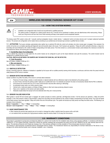 GEMINI TECHNOLOGY 514W User Manual | Manualzz