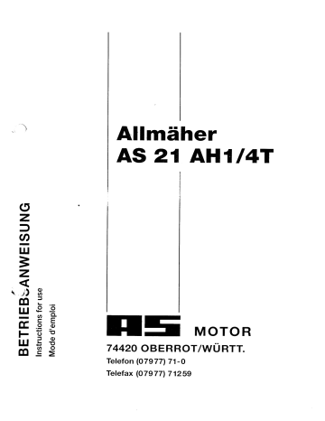 AS MOTOR AS 21 AH1/4T Instructions For Use Manual | Manualzz
