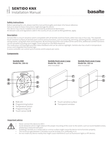 Basalte SENTIDO KNX 200-02 Installation Manual | Manualzz