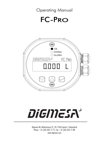 DIGMESA FC-PRO Operating Manual | Manualzz