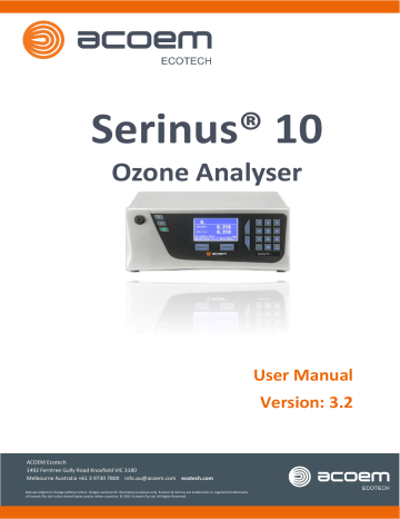 Ecotech Acoem Serinus 10 User Manual | Manualzz