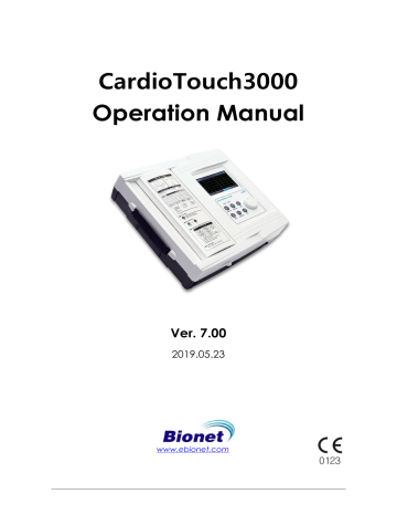 Bionet CardioTouch3000 Operation Manual | Manualzz