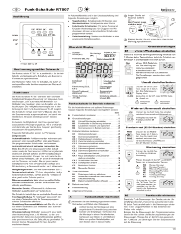 Eldat Easywave RTS07 Bedienungsanleitung | Manualzz
