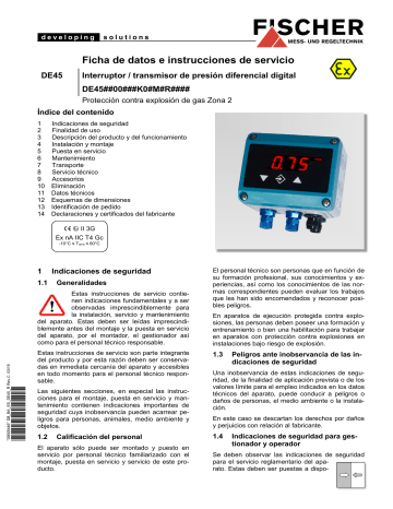 Fischer DE45 Manual de usuario | Manualzz
