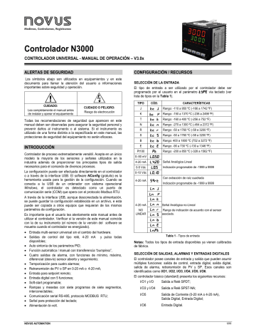 Novus N3000 Instrucciones de operación | Manualzz