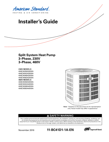American Standard 4A6C4042A3000A Installer's Manual | Manualzz