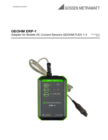 Gossen MetraWatt GEOHM ERP-1 Operating Instructions Manual | Manualzz