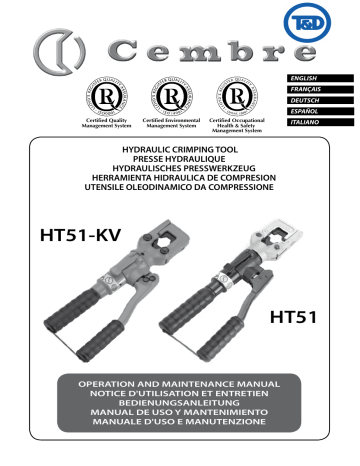 Cembre HT51, HT51-KV Manual De Uso Y Mantenimiento | Manualzz
