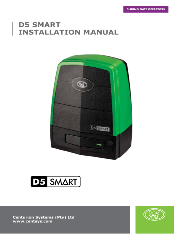 CENTURION SYSTEMS D5 SMART Installation Manual | Manualzz