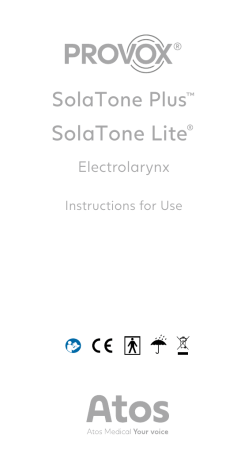 Atos PROVOX SolaTone Lite Instructions For Use Manual | Manualzz