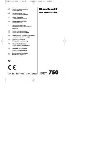 EINHELL Bavaria BET 750 Directions For Use Manual | Manualzz