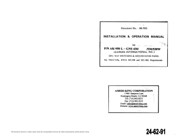 Ameri-King AK-950L Installation & Operation Manual | Manualzz