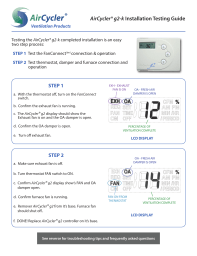 AirCycler g2-k - User manual, Installation Testing Manual, Training Manual