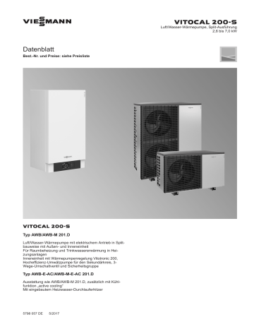 Viessmann VITOCAL 200-S Datenblatt Und Betriebsanleitung | Manualzz