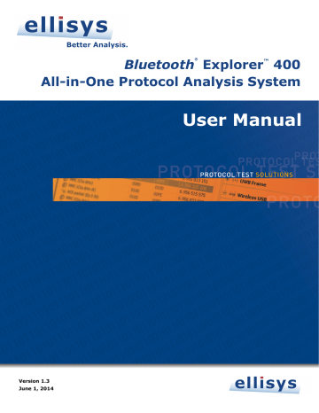 Ellisys Bluetooth Explorer 400 User Manual | Manualzz