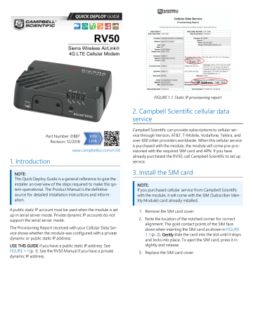 Campbell Sierra Wireless AirLink RV50 Quick Deploy Manual | Manualzz