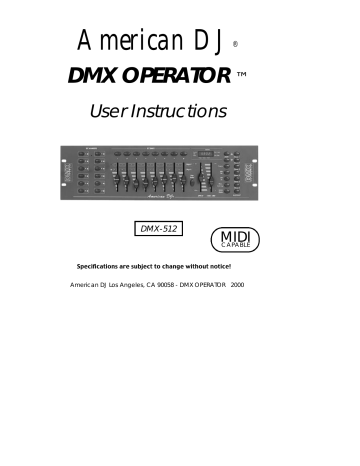 American DJ DMX OPERATOR DMX-512 User Instructions | Manualzz