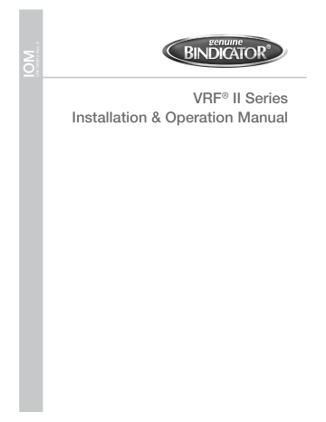 Bindicator VRF II Series Installation & Operation Manual | Manualzz