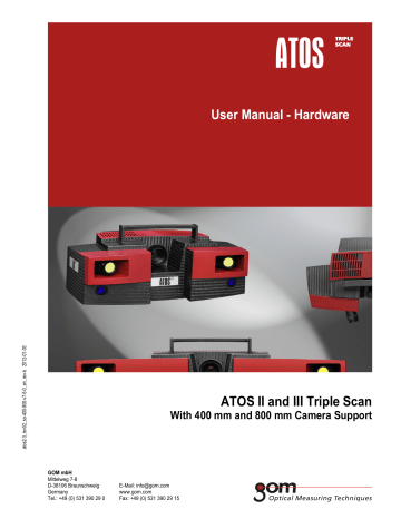 GOM ATOS III Triple Scan User Manual | Manualzz