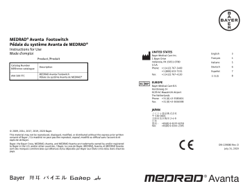 Bayer HealthCare MEDRAD Avanta Instructions For Use Manual | Manualzz
