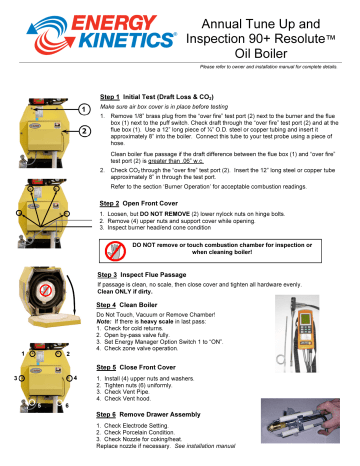 ENERGY KINETICS 90+RESOLUTE BOILER Tune Up And Inspection | Manualzz