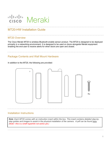 Cisco MERAKI MT20-HW Installation Manual | Manualzz