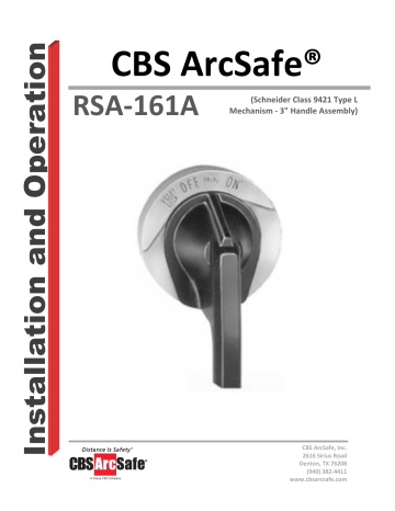 CBS ArcSafe RSA-161A Installation And Operation Manual | Manualzz