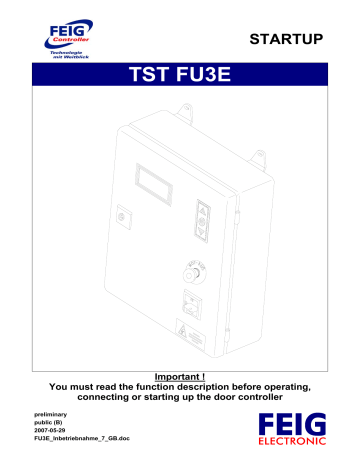 Feig Electronic TST FU3E Start-Up | Manualzz