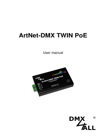 DMX4ALL ArtNet-DMX TWIN PoE User Manual | Manualzz