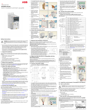 ABB ACS355 series Quick Installation And Start-Up Manual | Manualzz