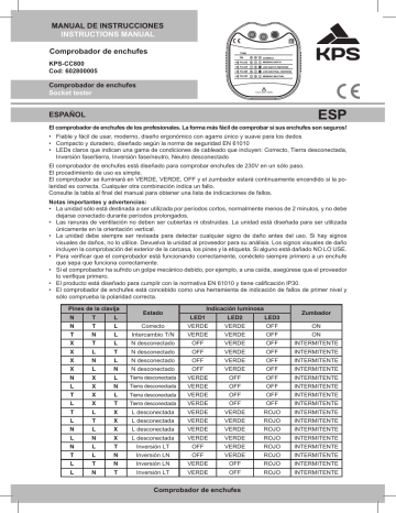 KPS KPS-CC800 Manual De Instrucciones | Manualzz