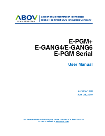 Abov E-GANG4, E-PGM+ User Manual | Manualzz