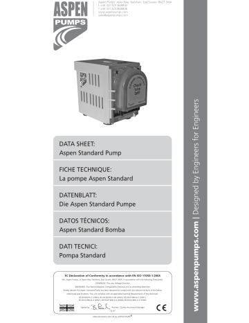Aspen Pumps Standard Datasheet | Manualzz