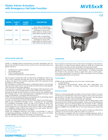 Controlli MVE5 R Series Quick Start Manual | Manualzz