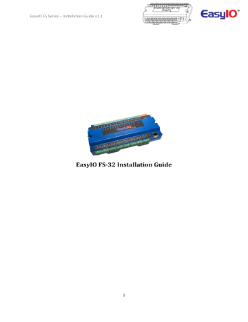 EasyIO FS-20, FS32 Installation Manual | Manualzz