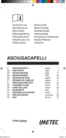 Imetec G5601, G5602 Instrucciones De Uso | Manualzz
