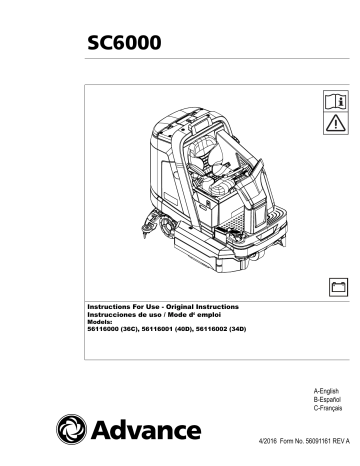 ADVANCE SC6000 Instrucciones de operación | Manualzz