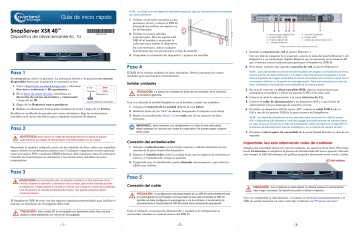 Overland Storage SnapServer XSR 40 Guía de inicio rápido | Manualzz