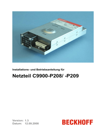 Beckhoff C9900-P208 Installation Und Betriebsanleitung | Manualzz