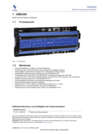 WURM CMD300 Bedienungsanleitung | Manualzz