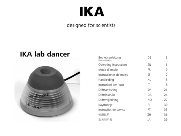 IKA lab dancer Betriebsanleitung | Manualzz