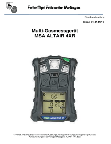 MSA ALTAIR 4XR Bedienungsanleitung | Manualzz