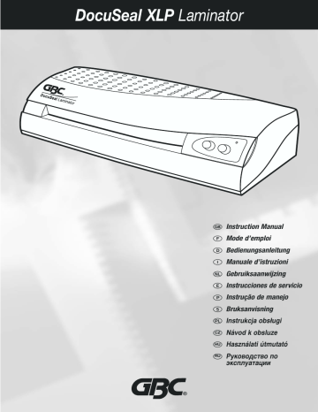 GBC DocuSeal XLP Laminator Instrucciones De Servicio | Manualzz
