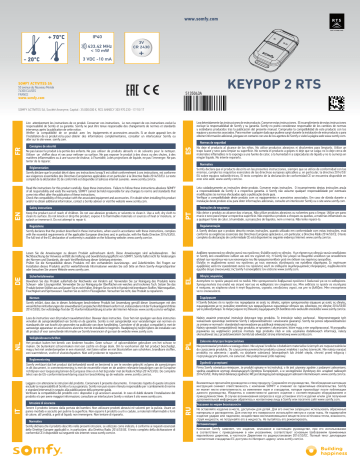 SOMFY KEYPOP 2 RTS Bedienungsanleitung | Manualzz