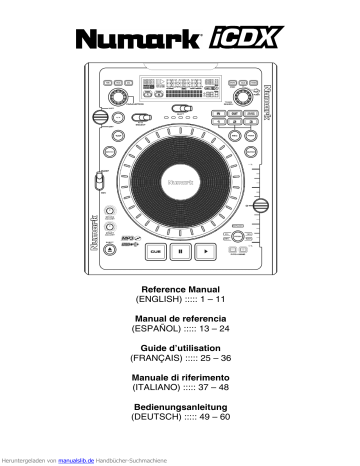 Numark iCDX Bedienungsanleitung | Manualzz