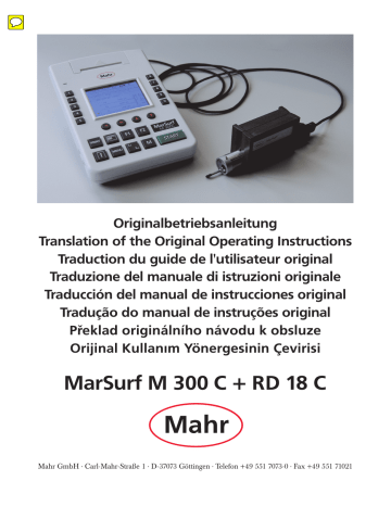 Mahr MarSurf M 300 C, RD 18 C Originalbetriebsanleitung | Manualzz