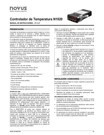 Novus N1020 Manual de usuario | Manualzz